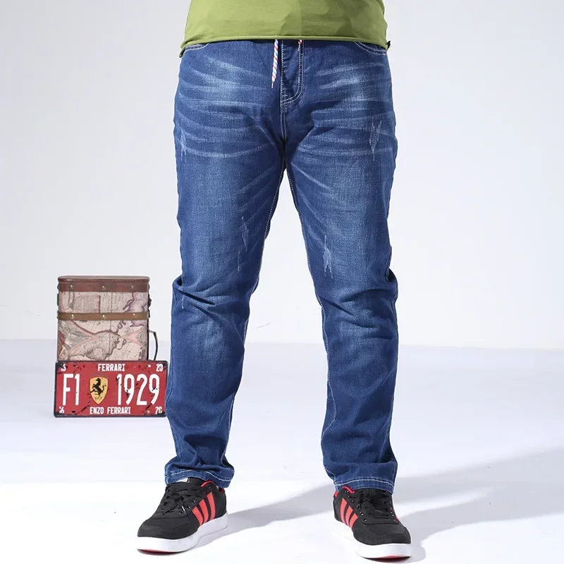 Oversized jeans 300 pounds extra large PANTS Big men 160kg thin Spring ...