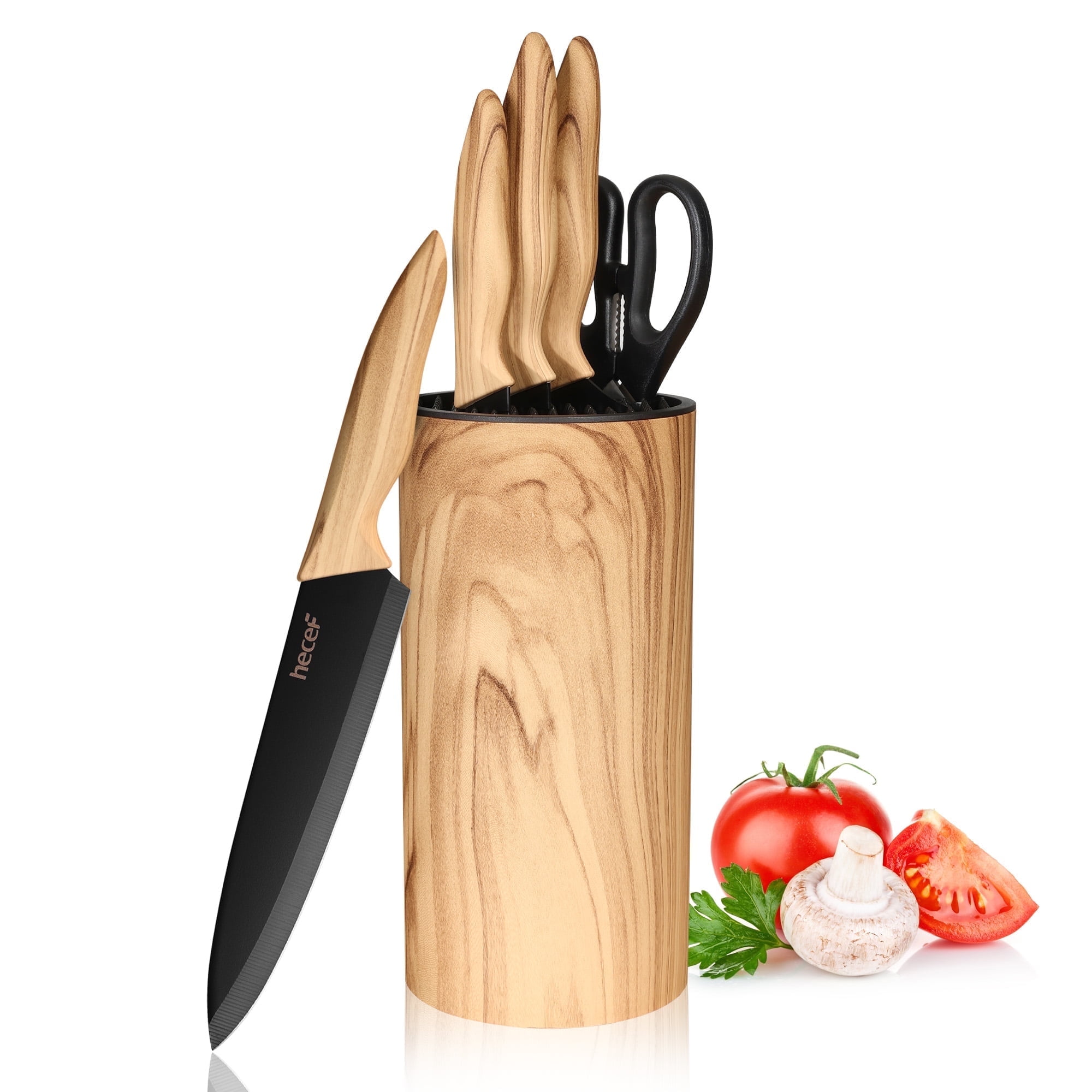 Click here for Hecef 6-Piece Kitchen Knife Set With Olive Wood Bl... prices