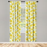 Lemons Window Curtains, Continuous Modern Summer Themed Tasty Citrus ...