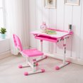 Mecor Children's Desk and Chair Set Adjustable Kid's Study Table with ...