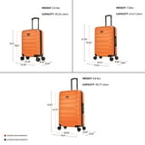 InUSA Trend 3-Piece Hardside Luggage Sets with Spinner Wheels, Handle ...