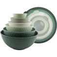 12-Piece Plastic Mixing Bowls Set with TPR Lids, Nesting Prep Bowls ...