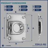 Five Oceans Rectangular Recessed Hatch, Boat Spring Loaded Pull Ring 3 ...