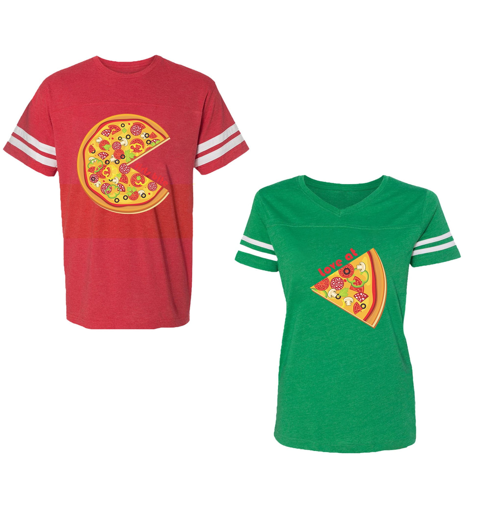 Firts Bite Love at Unisex Couple Matching Cotton Jersey style T-Shirt ...