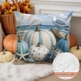 Coastal Blue Pumpkins Outdoor Pillow Covers 24x24 Set of 2, Waterproof ...