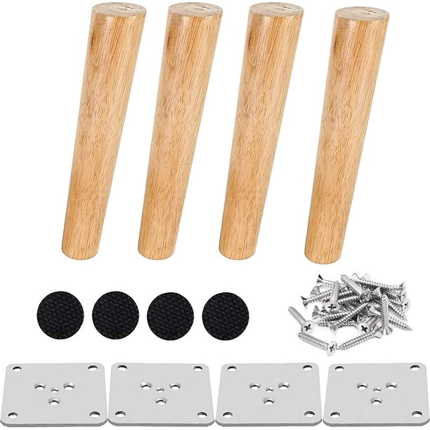 Xizioo Set of 4 Wooden Furniture Legs 20cm Slanted Coffee Table Legs ...