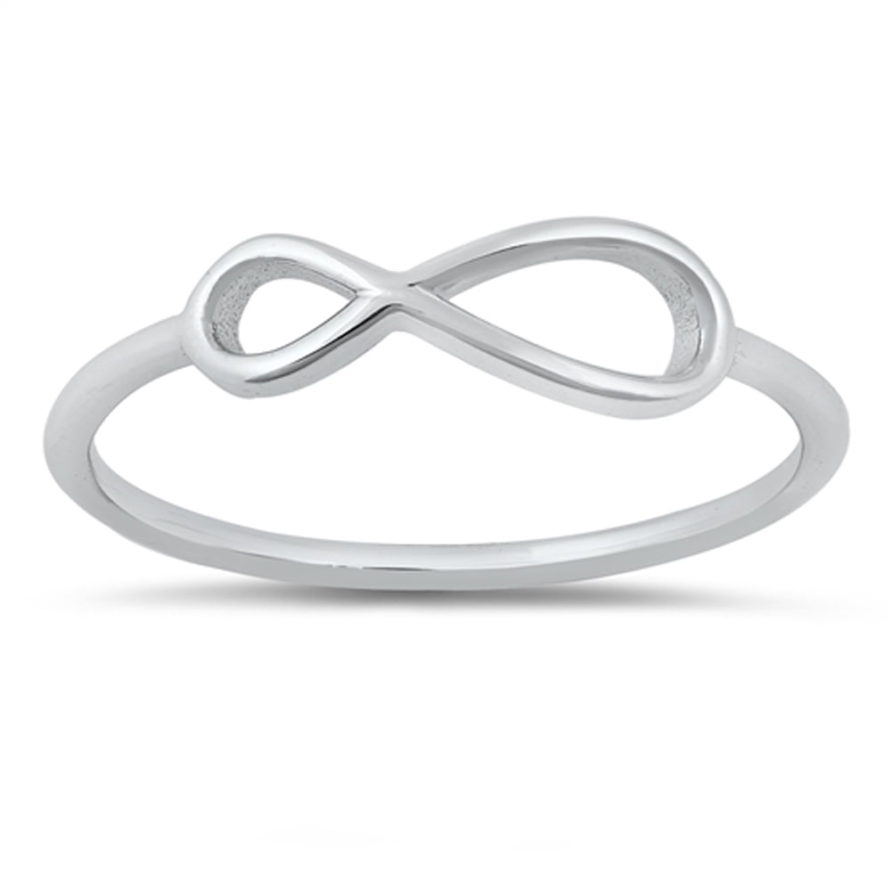 Simple Infinity Loop Knot Skew Ring .925 Sterling Silver Band Jewelry ...