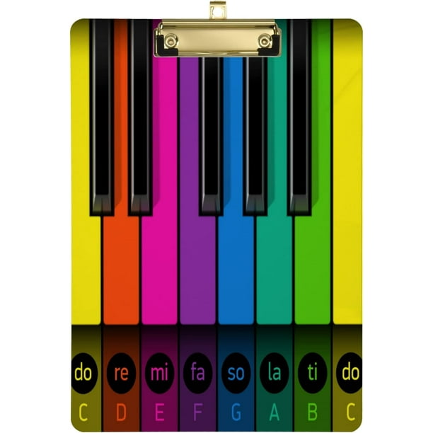 FMSHPON Piano Keyboard Music Keys Rainbow Clipboard Hardboard Wood ...