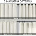 Cream Linen Back Tab Curtains 84 Inch Length for Living Room 2 Panel ...