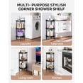 Corner Shower Caddy Stand-5 Tier Rustproof Anodized Aluminum Standing ...