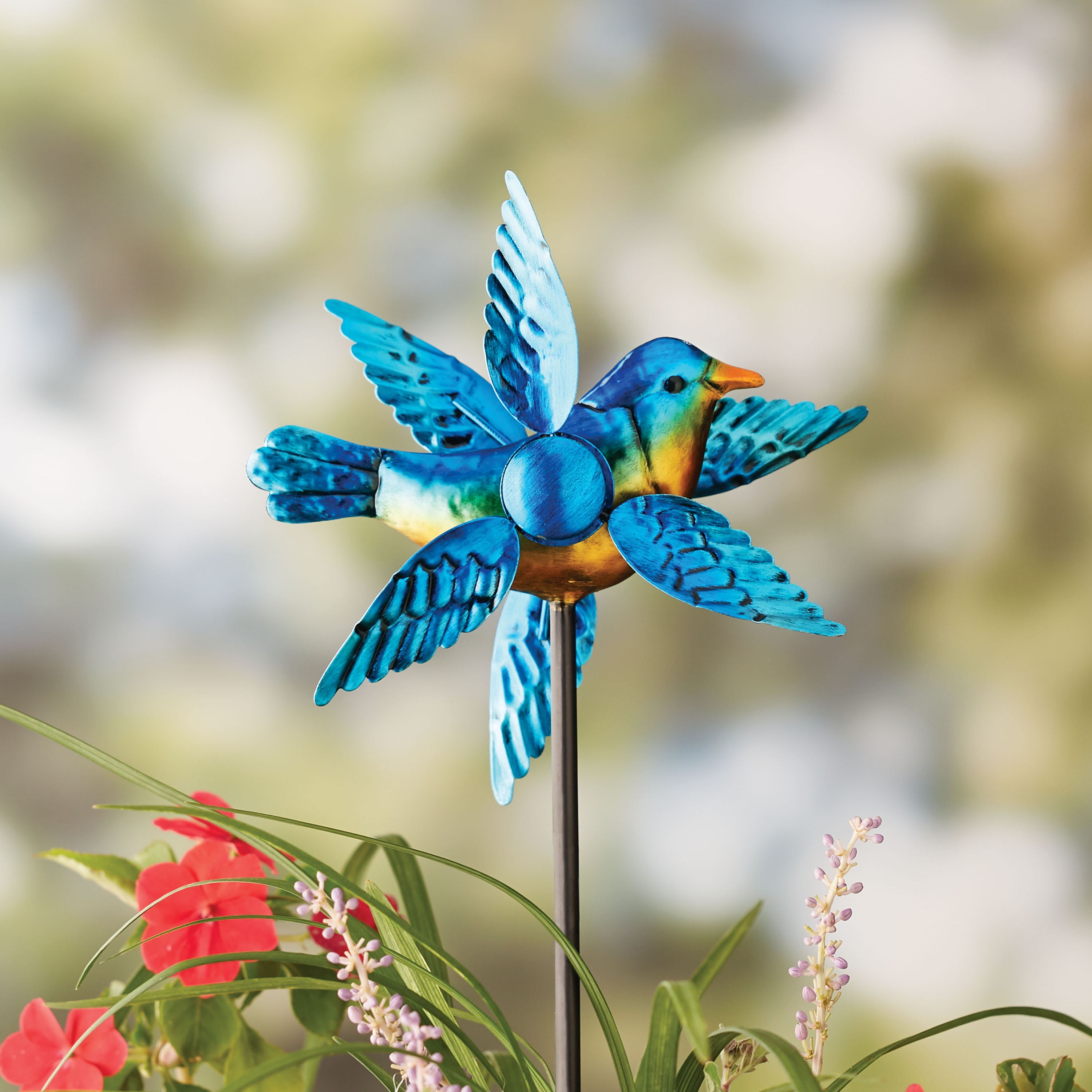 Mainstays Blue Bird Metal 31.9inH Spinner Stake - Walmart.com