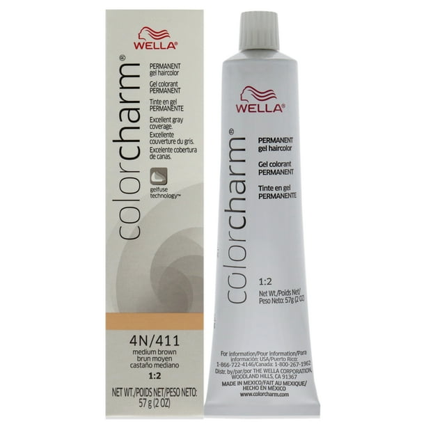 Tinte permanente en crema en gel Wella Color Charm 411 4N castaño medio ...