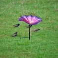 Artificial Flower-Shaped Bird Bath and Feeder - Metal Ground Stake Bird ...
