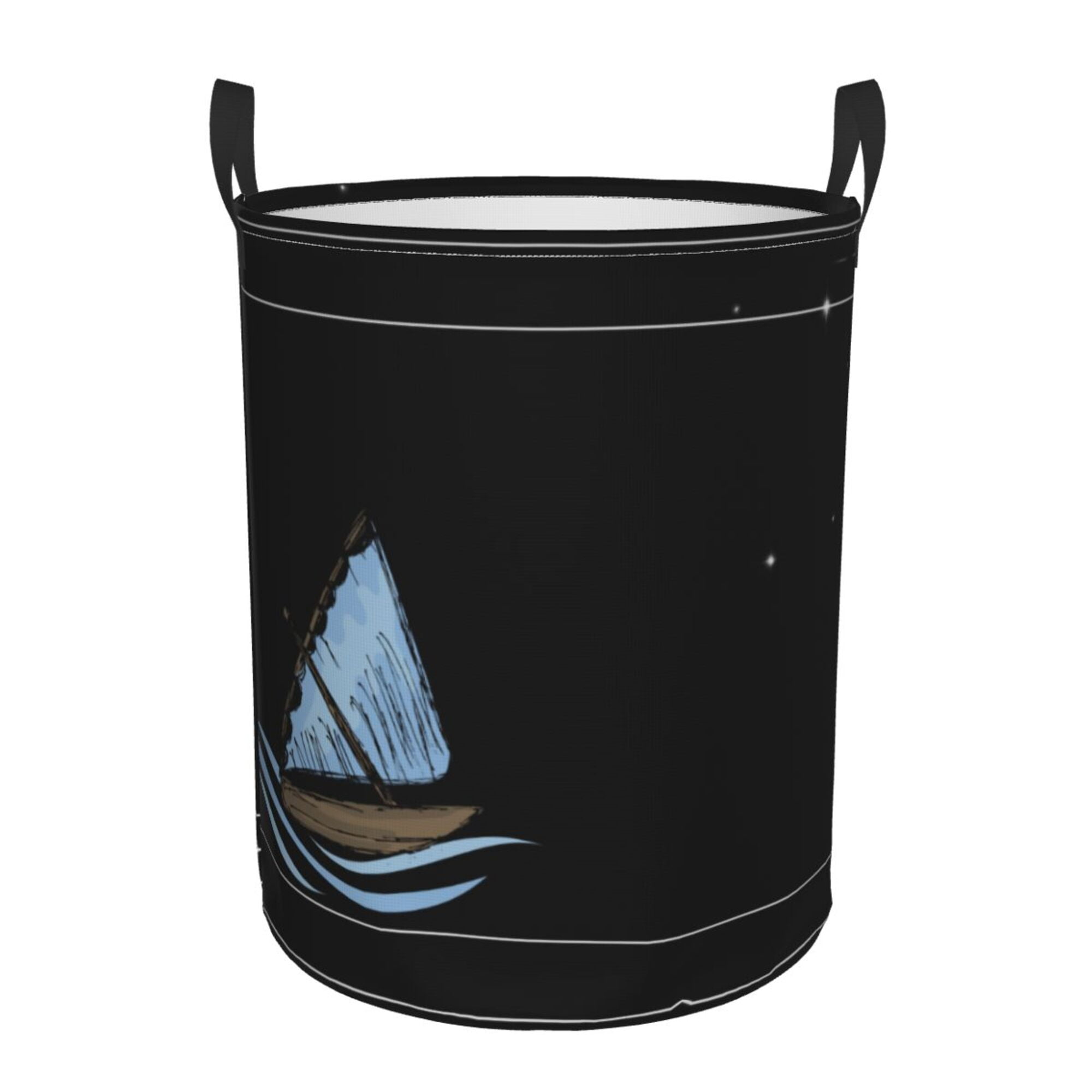 LNWH Laundry Basket, Star Sad Ship Pattern Foldable Laundry Hamper With ...