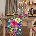Colorful Hibiscus Table Runner 13x120 Inch Watercolor Floral Botanical ...