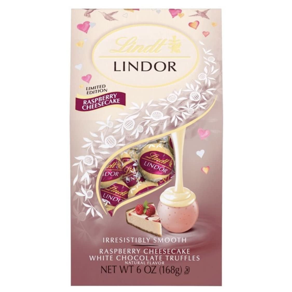 Lindt Lindor Valentine's Limited Edition Raspberry Cheesecake, 6oz (1 ...