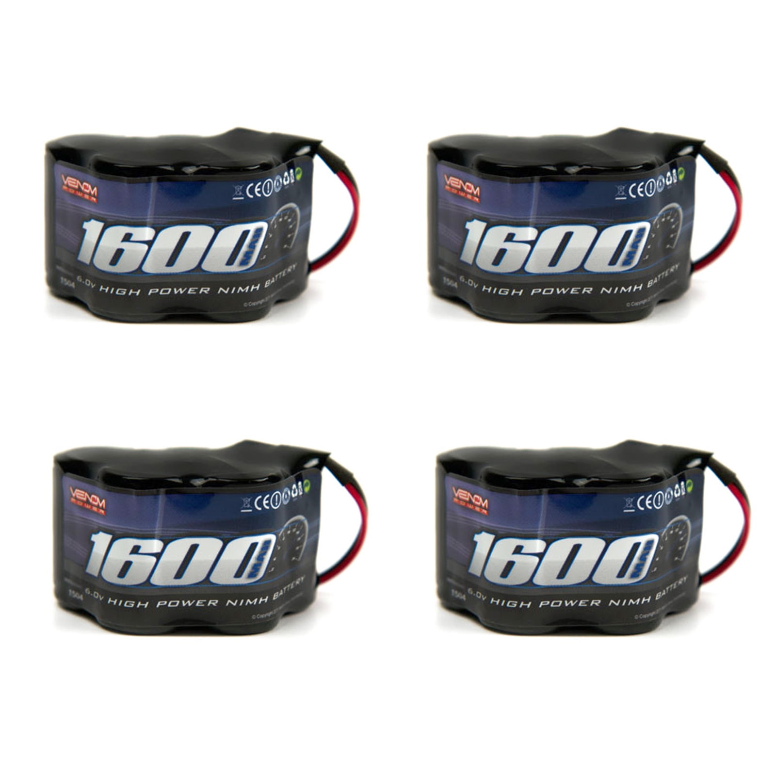 Venom 6v 1600mAh 5-Cell Hump Receiver NiMH Battery x4 Packs - Walmart.com