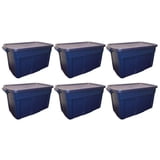 Rubbermaid Roughneck Tote 3 Gal Storage Container, Heritage Blue (6 ...