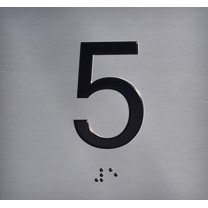 Star 1 (Star 1ST) Elevator Jamb Plate Sign with Braille and Raised ...