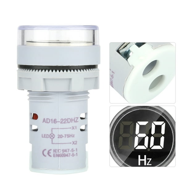 Indicador hz indicador led hz indicador de frecuencia luz LED redonda Pantalla digital Señal Ac ...