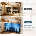 Black Wolf Silhouette Cabinet Curtain 32"Wx55"L, Dustproof Pantry Door ...