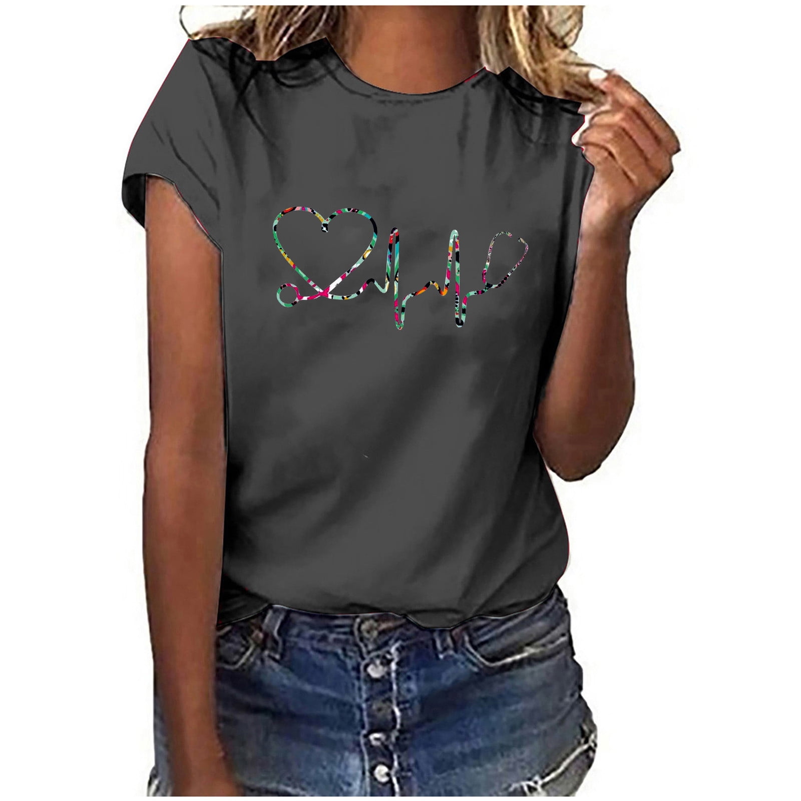 Click here for Unbranded Womens Short Sleeves Print Nurses Day Ca... prices