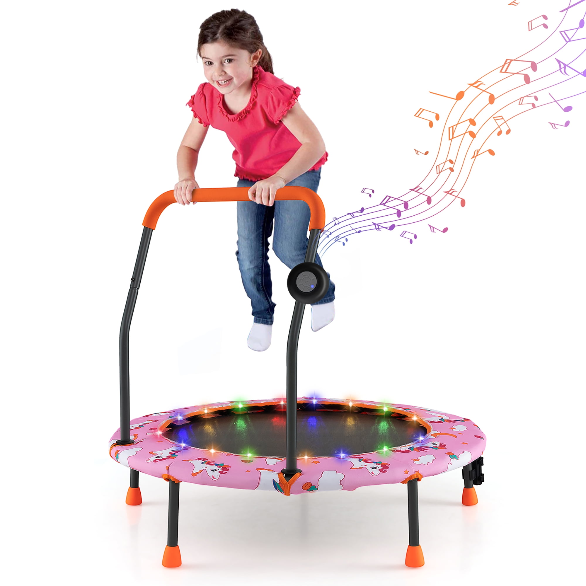 Click here for Gymax 36 Mini Toddler Trampoline W/ Led Bluetooth... prices