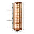 Bamboo 5-Tier 360° Rotating Bookshelf Tower – Floor Standing Revolving ...