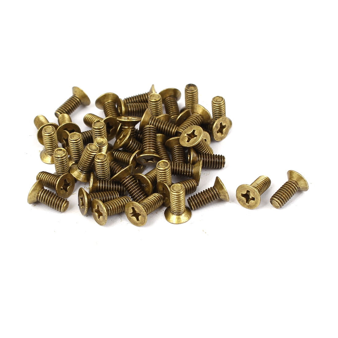 M4 x 0.7mm Pitch GB819 Fasteners Phillips CountersunkScrews Brass Tone ...