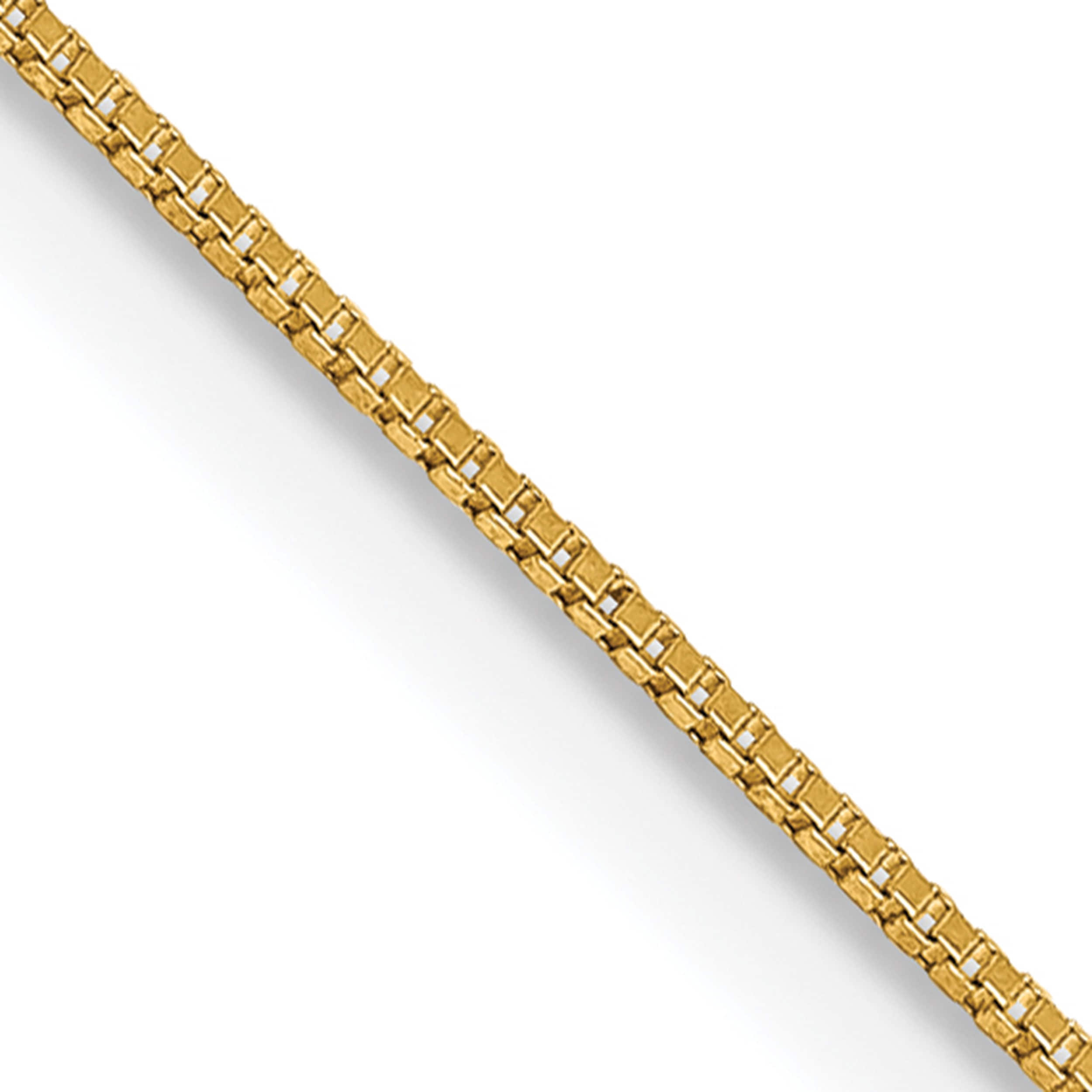 14K Yellow Gold .5mm Box With Lobster Clasp Chain (24 X 0.5) pen1l-24 ...