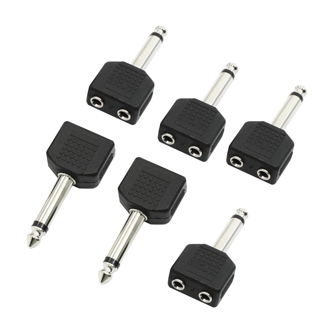 6Pcs 6.35mm Male to Dual 3.5mm Female Jack Mono Audio Adapters ...