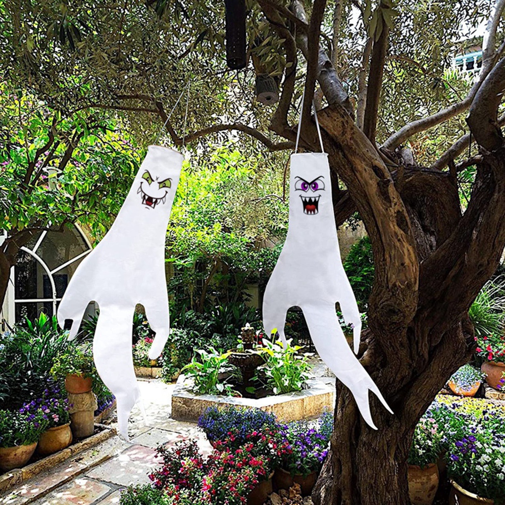 Halloween Ghost Windsocks Hanging Decorations with LED Light for ...
