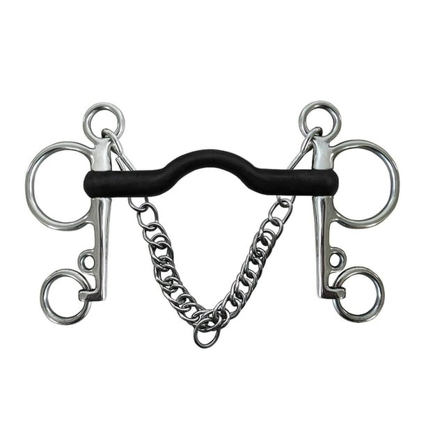 ziyahi Horse Bit W/Curb Hooks Chain Harness for Training Equipment ...