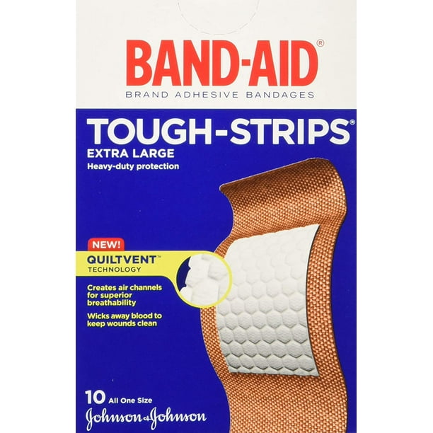 24 PACKS : Band-Aid Brand Adhesive Bandages, Tough-Strips, Extra Large ...