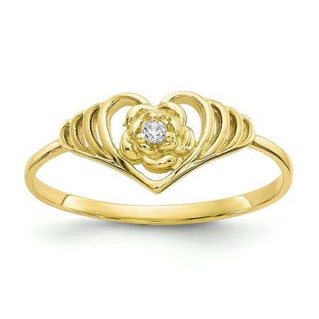 10K Yellow Gold CZ Heart Ring | Walmart Canada