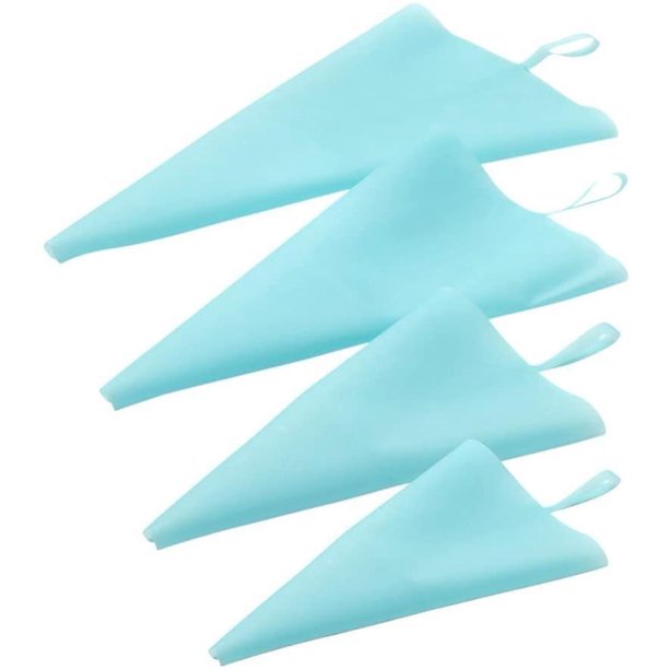 4 Sizes Silicone Pastry Bag Set(12+14+16+18), Reusable Icing Piping Ba ...