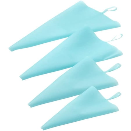 4 Sizes Silicone Pastry Bag Set(12+14+16+18), Reusable Icing Piping Ba ...