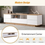 80 inch White Modern TV Stand, Media Console with Storage, Open Shelf ...
