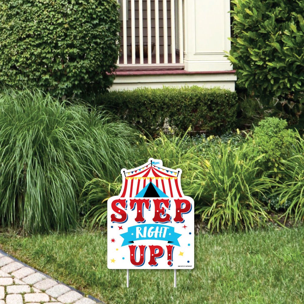 Carnival - Step Right Up Circus - Outdoor Lawn Sign - Carnival Themed ...