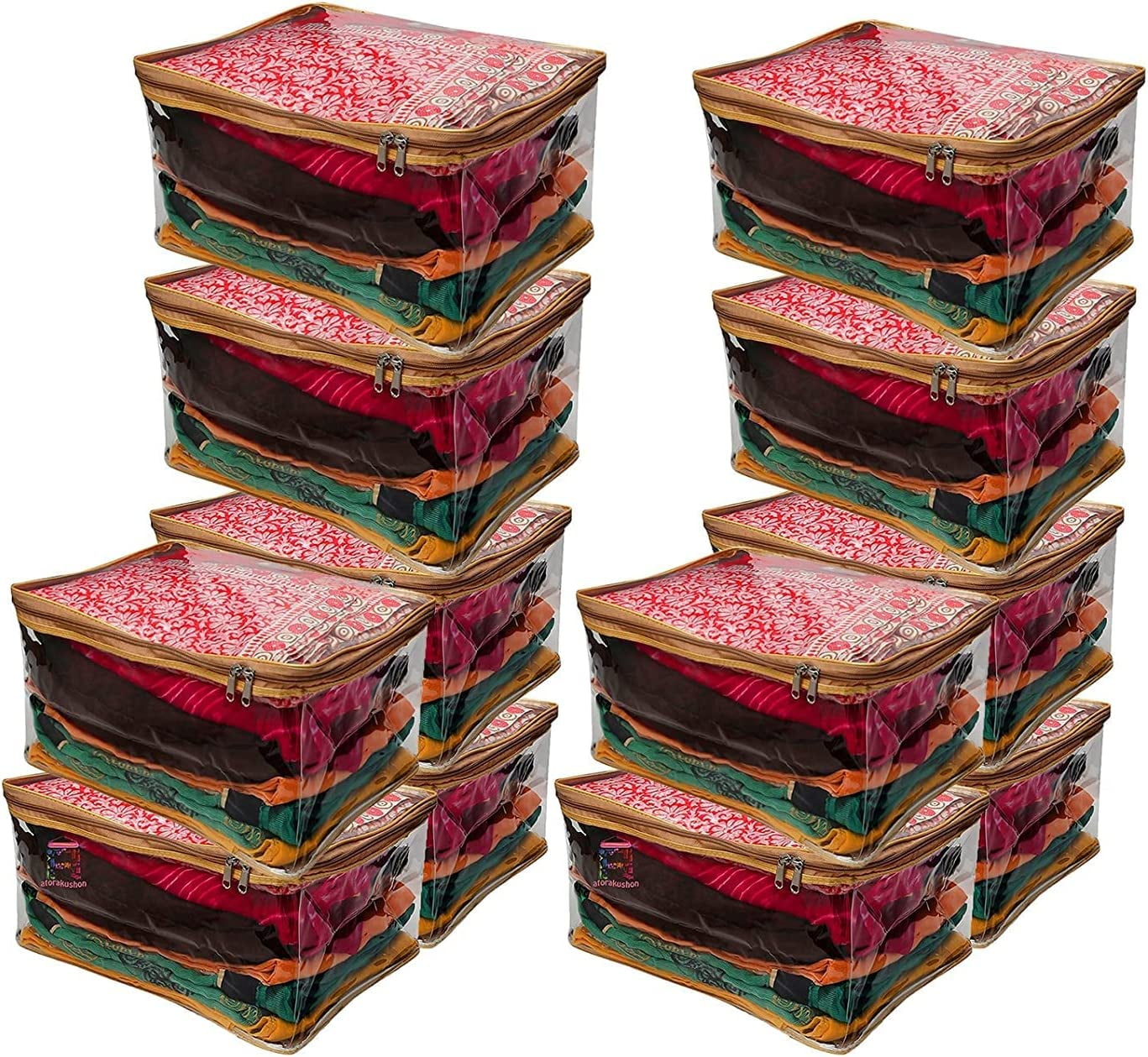 atorakushon Pack of 12 Saree Blouse Garments Storage Cover pouch Cloth ...