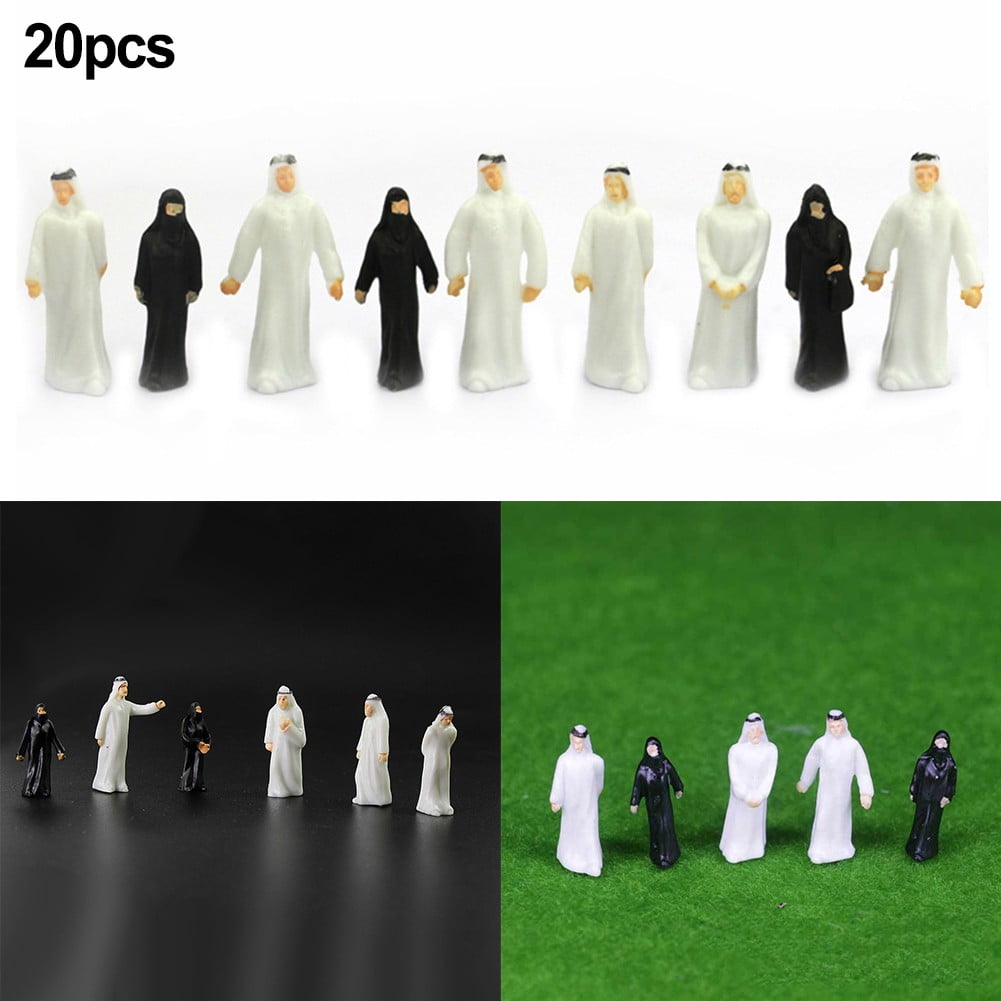 20pcs Model Figures O Scale 1:100 Arab People Standing Railway Layout ...