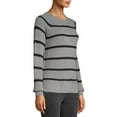Time and Tru Women's Striped Seed Stitch Pullover - Walmart.com