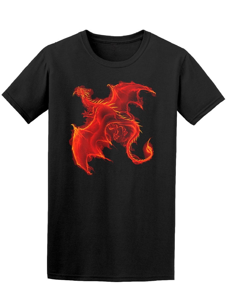 Flying Fire Dragon T-Shirt Men -Image by Shutterstock, Male Medium ...