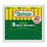 Nathan's Famous Skinless Beef Hot Dogs, 12 oz - Walmart.com