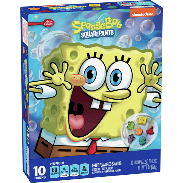 Betty Crocker Spongebob Squarepants Fruit Snacks 10 Ct 8 Oz Walmart