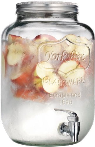 Palais Glassware Mason Jar Beverage Dispenser - Traditional Tin Screw ...