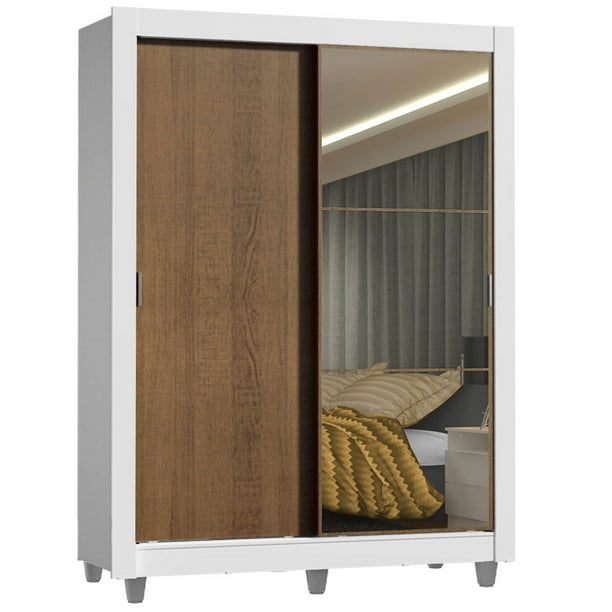 Ropero Clóset Madesa 2 puertas con Espejo y pies BM 215 x 117 x 51 cm | Bodega Aurrera en línea