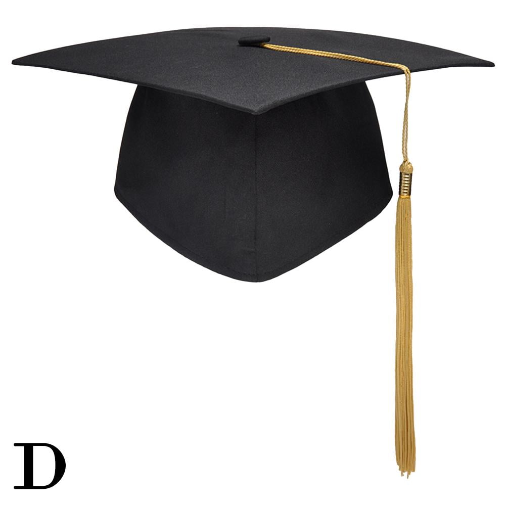 Graduation Mortarboard - Master's Fitted Black Cap Hat, Academic Gown ...