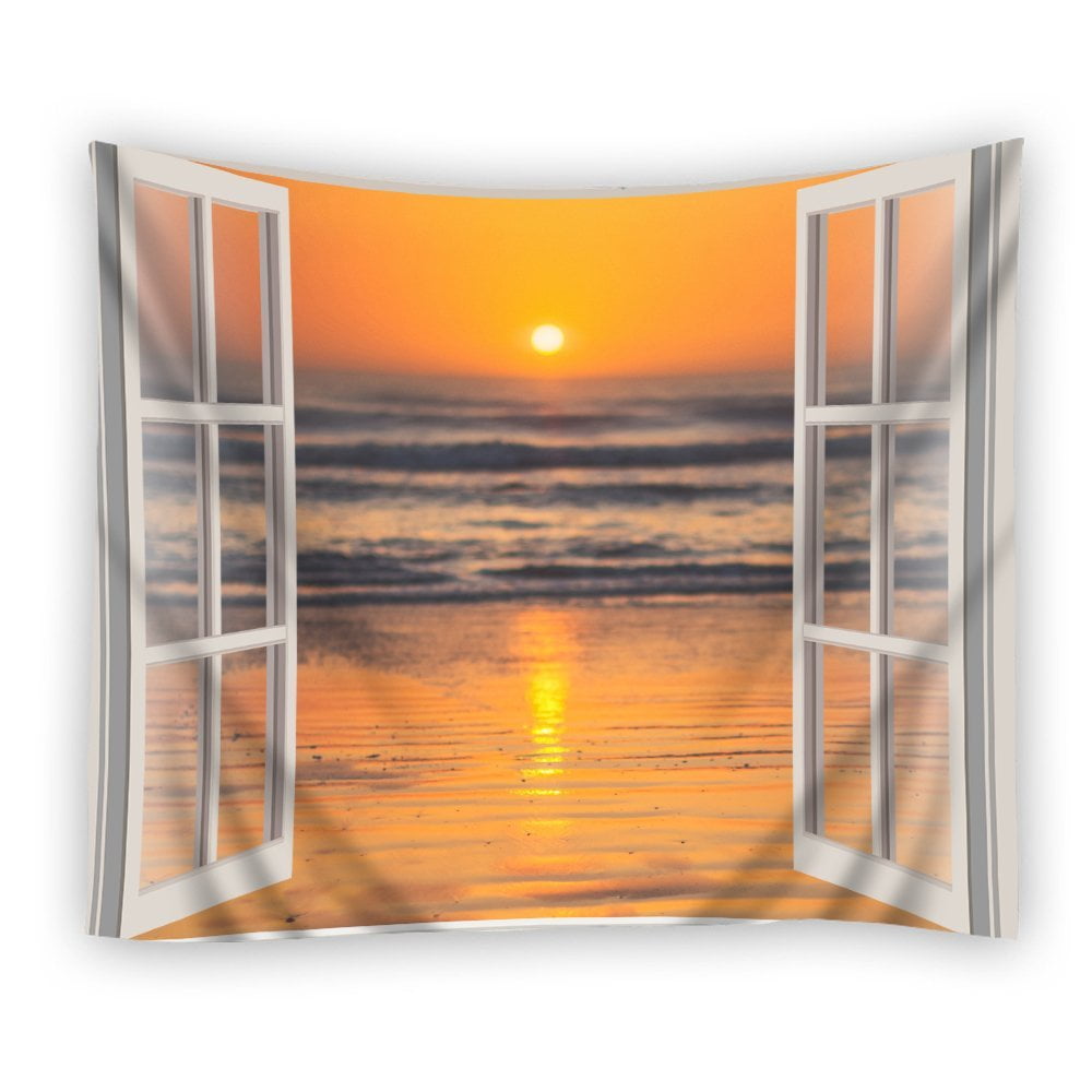 POPCreation Open Window Sunrise Beautiful Sunrise Beach Tapestry ...