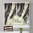 Abstract Art Sheer Curtains Swag Valances for Windows White Black ...